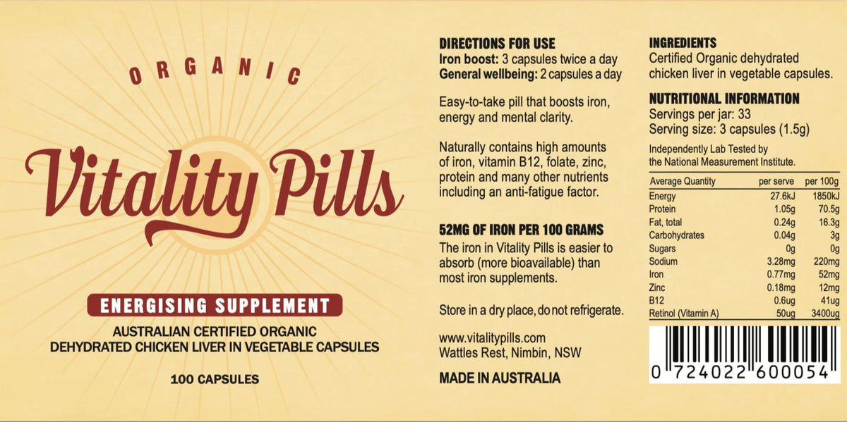 Vitality Pills - Chicken Liver Capsules – Nimbin Apothecary