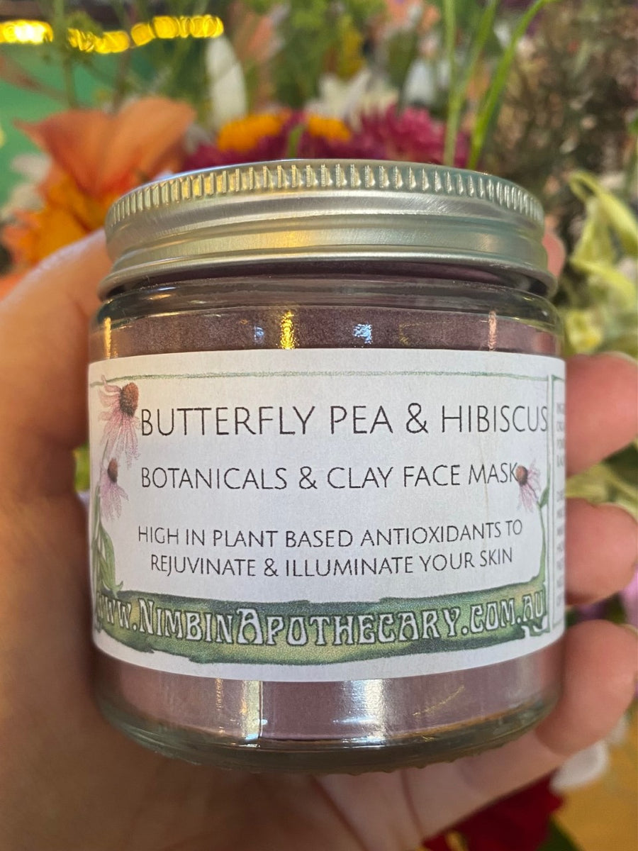 Butterfly Pea & Hibiscus - Botanical & Clay Face Mask – Nimbin Apothecary